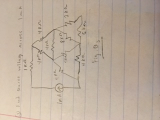 Solved 1) Find source voltage across 1mA current source (Fig | Chegg.com