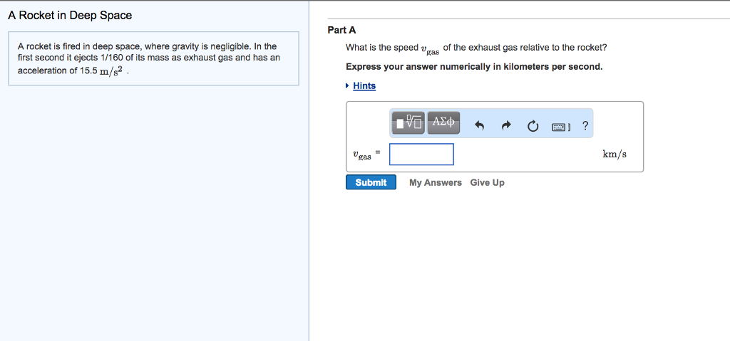 Solved A Rocket in Deep Space Part A A rocket is fired in | Chegg.com