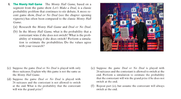 Solved The Monty Hall Game The Monty Hall (Same, based on a | Chegg.com