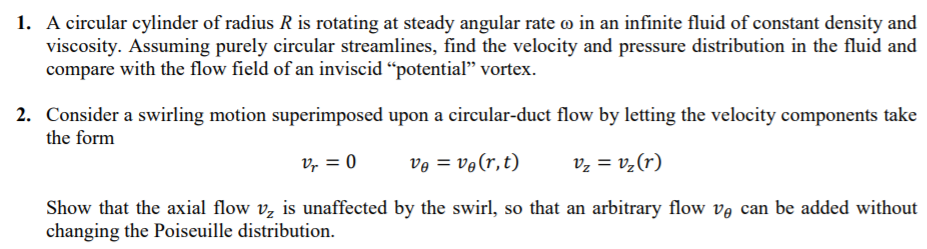 Solved I. A circular cylinder of radius R is rotating at | Chegg.com