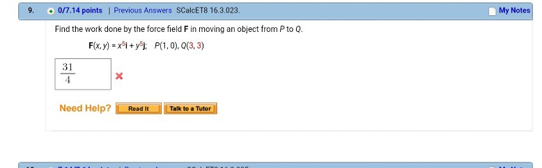 Solved 9. 0/7.14 points | Previous Answers SCalcET8 16.3.023 | Chegg.com