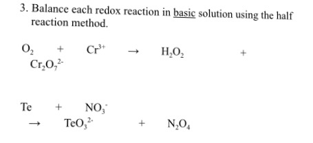 Solved Balance each redox reaction in basic solution using | Chegg.com