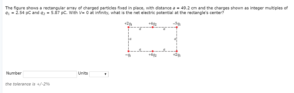 Solved The figure shows a rectangular array of charged | Chegg.com