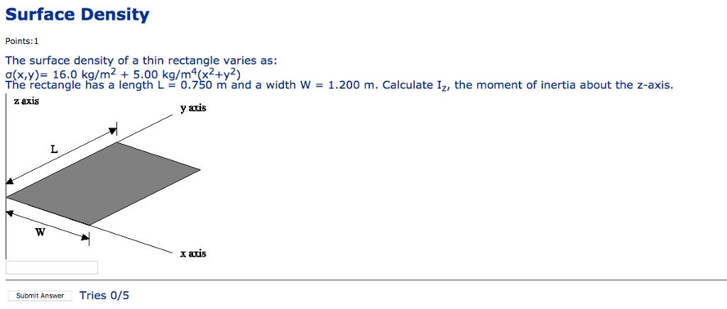 Solved Surface Density Points: 1 The surface density of a | Chegg.com