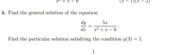 Solved Cl) 4. Find the general solution of the equation dy | Chegg.com