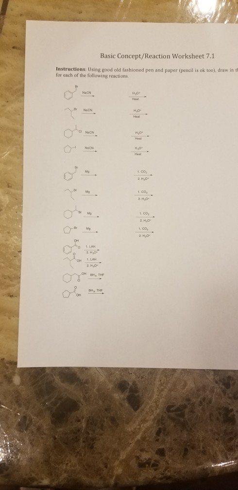 Solved Basic Concept/Reaction Worksheet 7.1 Instructions: | Chegg.com