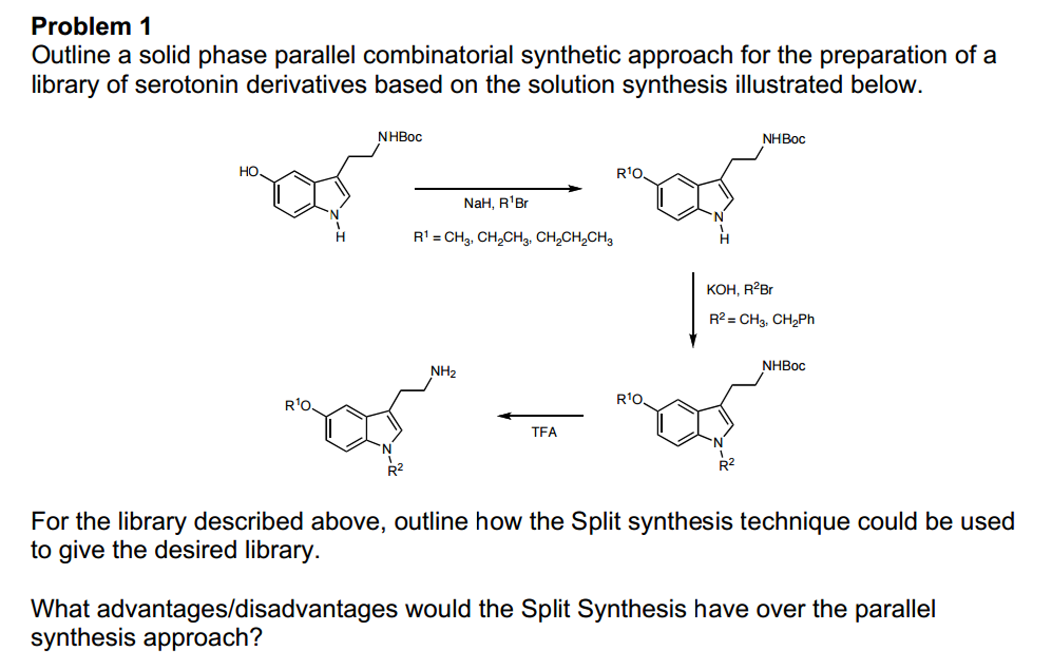 Solved Outline a solid phase parallel combinatorial | Chegg.com