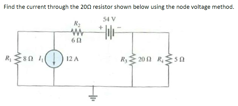 Solved Find the current through the 20Ω resistor shown below | Chegg.com