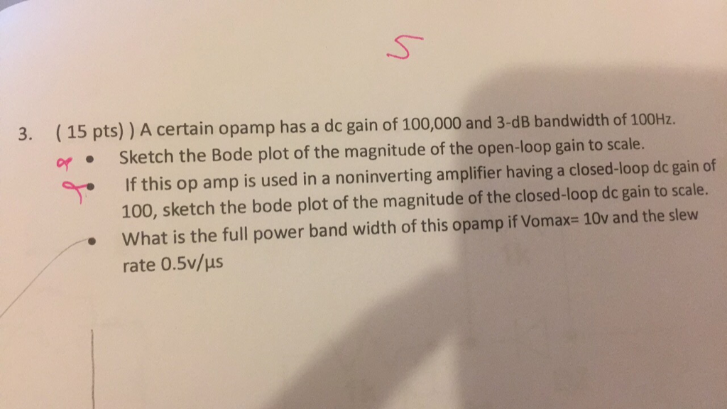 Solved ST (15 pts)) A certain opamp has a dc gain of 100,000 | Chegg.com