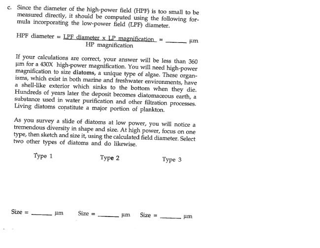 Solved Since the diameter of the high-power field (HPF) is | Chegg.com