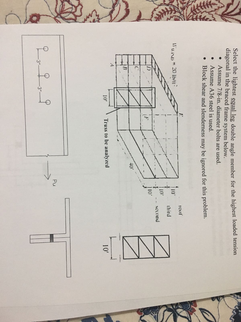 Solved Select the lightest equal leg diagonal in the braced | Chegg.com