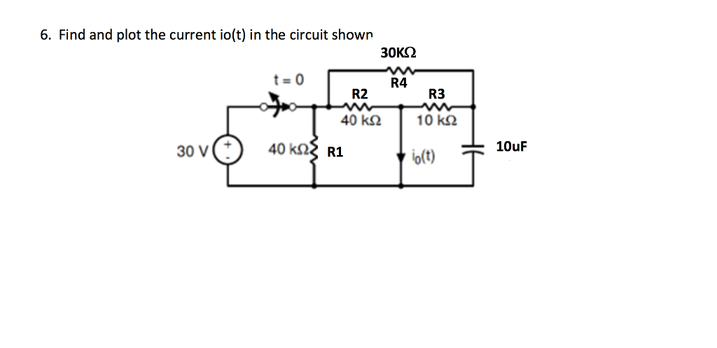 Solved 6. Find and plot the current io(t) in the circuit | Chegg.com