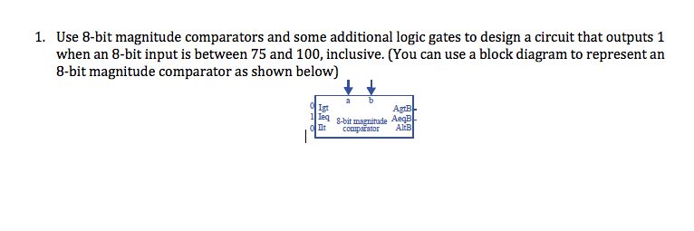Solved Use 8-bit magnitude comparators and some additional | Chegg.com