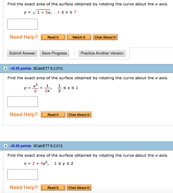 Solved Find the exact area of the surface obtained by | Chegg.com