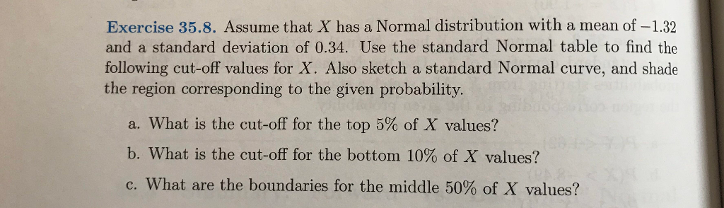 Solved Exercise 35.8. Assume that X has a Normal | Chegg.com