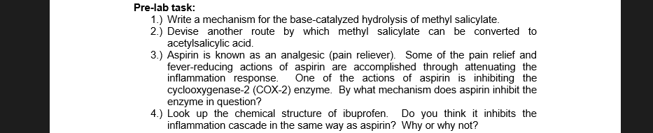 Solved Pre - lab task: 1.) Write a mechanism for the base - | Chegg.com