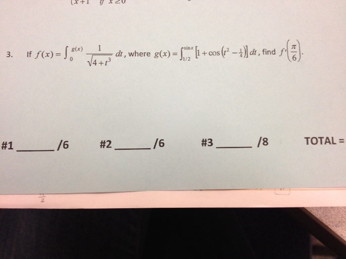 Solved If f(x) = Integral g(x) 0 1/root 4 + t^3 dt, where | Chegg.com