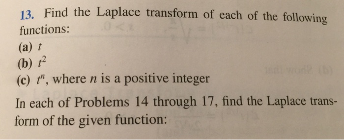 Solved Find the Laplace transform of each of the following | Chegg.com