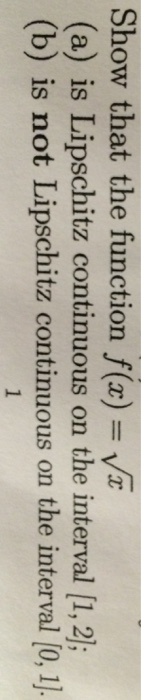 Solved Show that the function f(x) = root x (a) is Lipschitz | Chegg.com