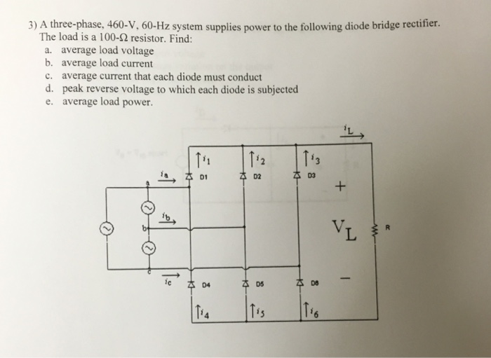 Solved A three-phase, 460-V, 60-Hz system supplies power to | Chegg.com