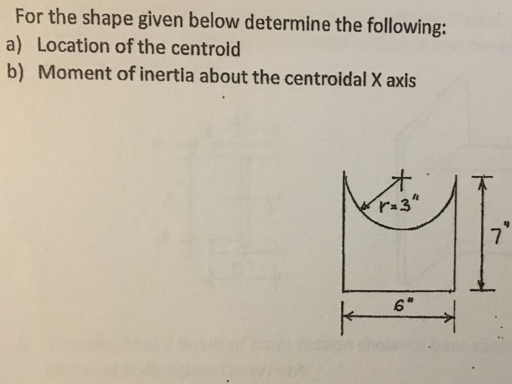 Solved For the shape given below determine the following: a) | Chegg.com