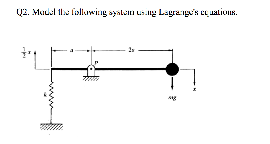 Solved 02. Model the following system using Lagrange's | Chegg.com