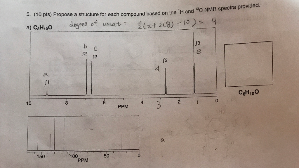 Solved 5. (10 pts) Propose a structure for each compound | Chegg.com