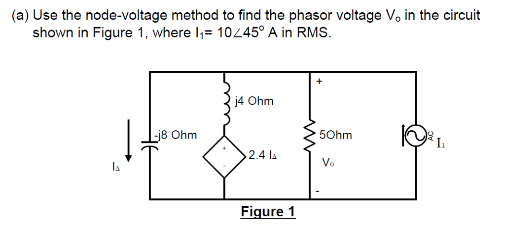 Solved Use the node-voltage method to find the phasor | Chegg.com