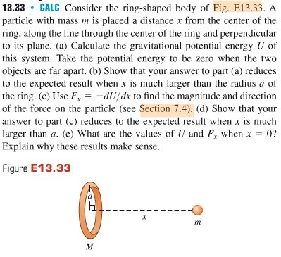 Solved Consider the ring-shaped body of Fig. E13.33. A | Chegg.com
