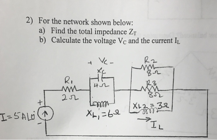 Solved Find the total impedance Zt. Calculate the voltage Vc | Chegg.com