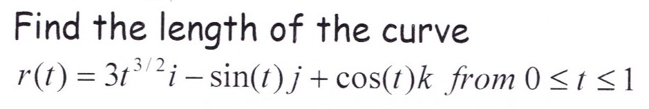 Solved Find the length of the curve r(t) = 3t3/21-sin(t)/ + | Chegg.com