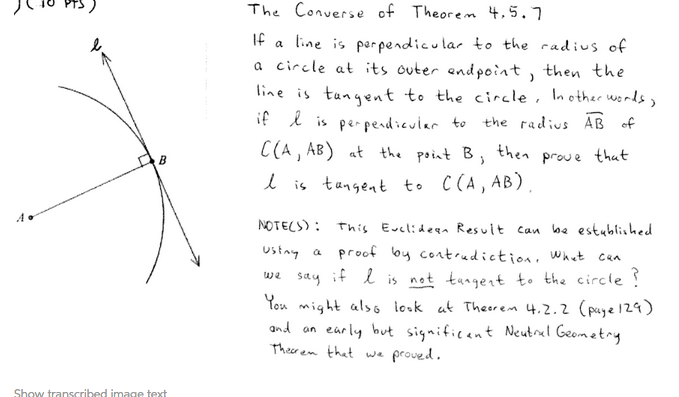 Solved The Converse of Theorem 4.5.7 lf a line is | Chegg.com