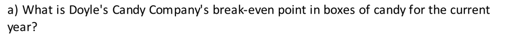 Solved Doyle's Candy Company Doyle's Candy Company is a | Chegg.com