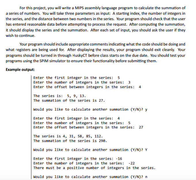 Solved For this project, you will write a MIPS assembly | Chegg.com