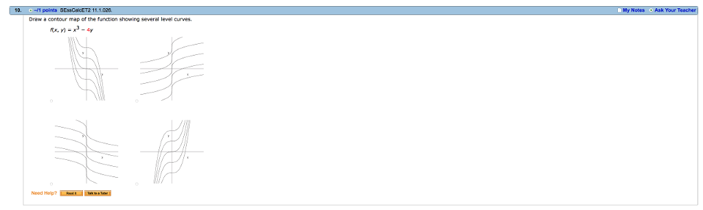 Solved 10. My Notes Ask Your Draw a contour map of the | Chegg.com