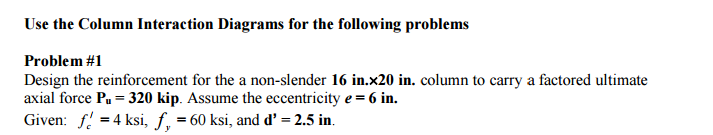Solved Use the Column Interaction Diagrams for the following | Chegg.com