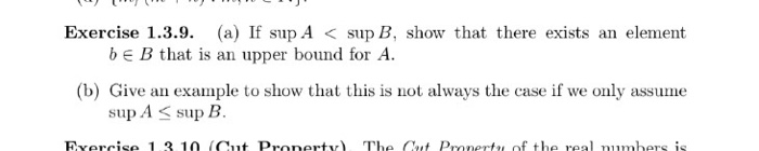 Solved If sup A