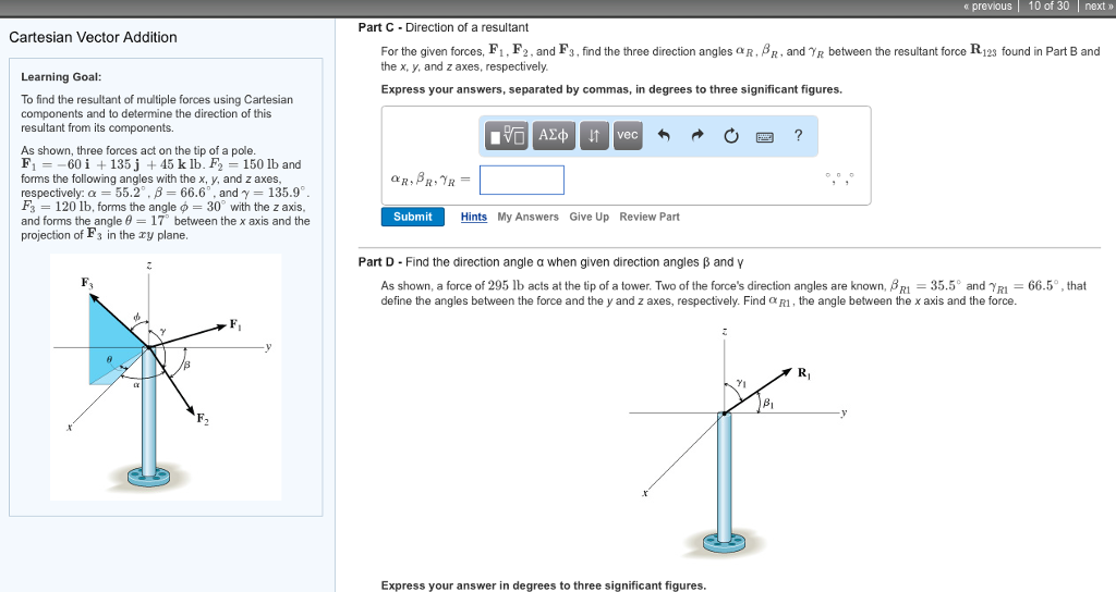 Solved To find the resultant of multiple forces using | Chegg.com