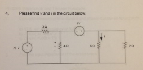 Solved Find v and I in the circuit below. | Chegg.com