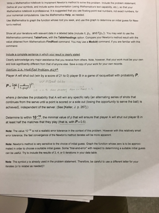Solved Write a Mathematica notebook to implement Newton's | Chegg.com