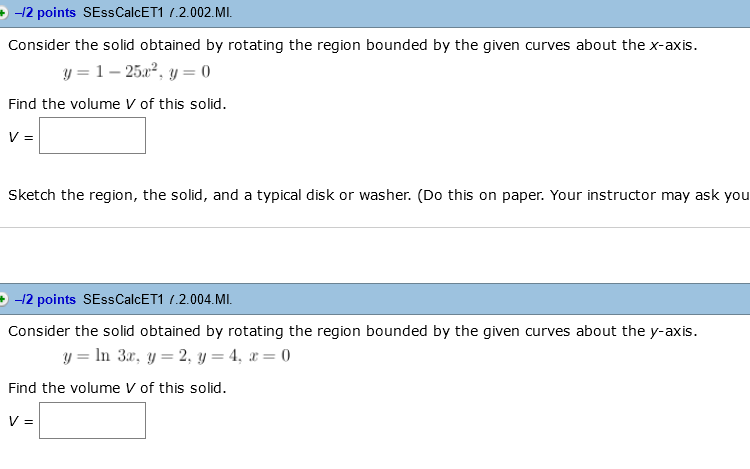Solved Consider the solid obtained by rotating the region | Chegg.com
