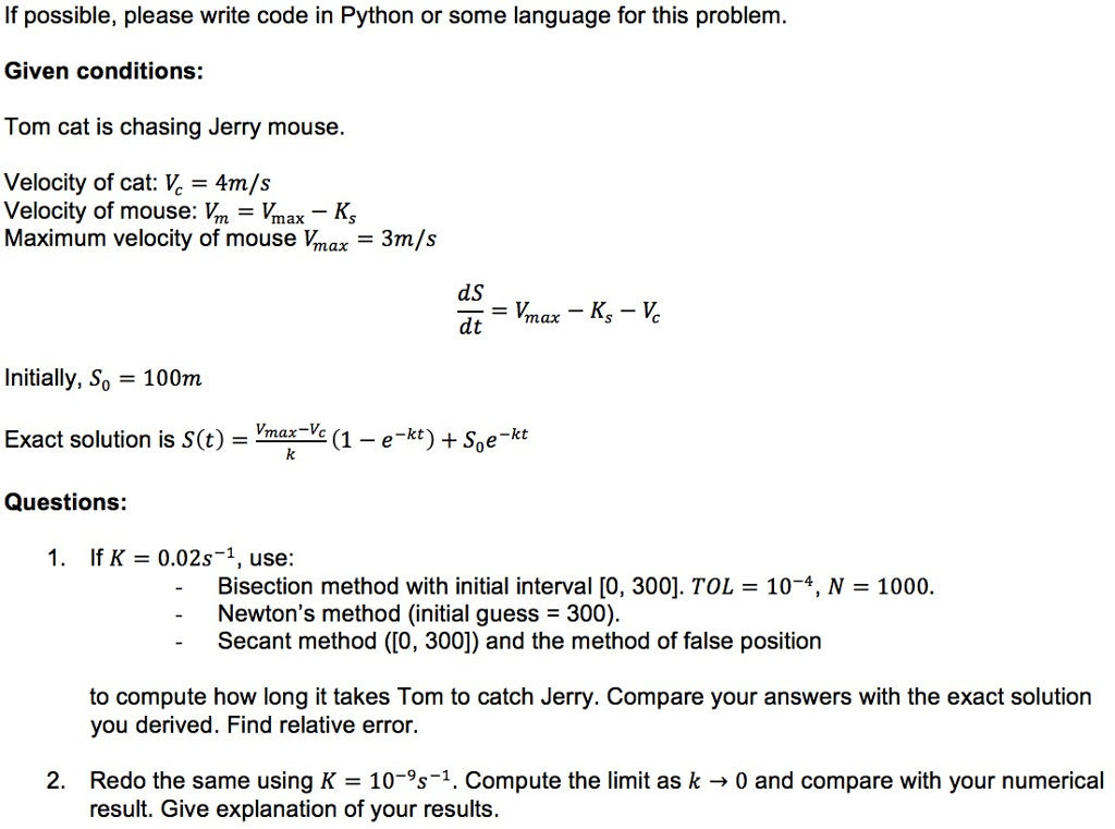 If Possible Please Write Code In Python Or Some
