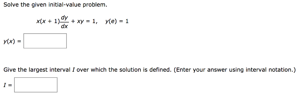 Solved Solve the given initial-value problem. x(x + 1) | Chegg.com