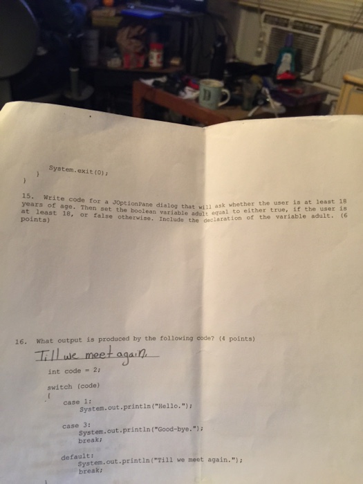 Solved Write Code For A Joptionpane Dialog That Will Ak 5061