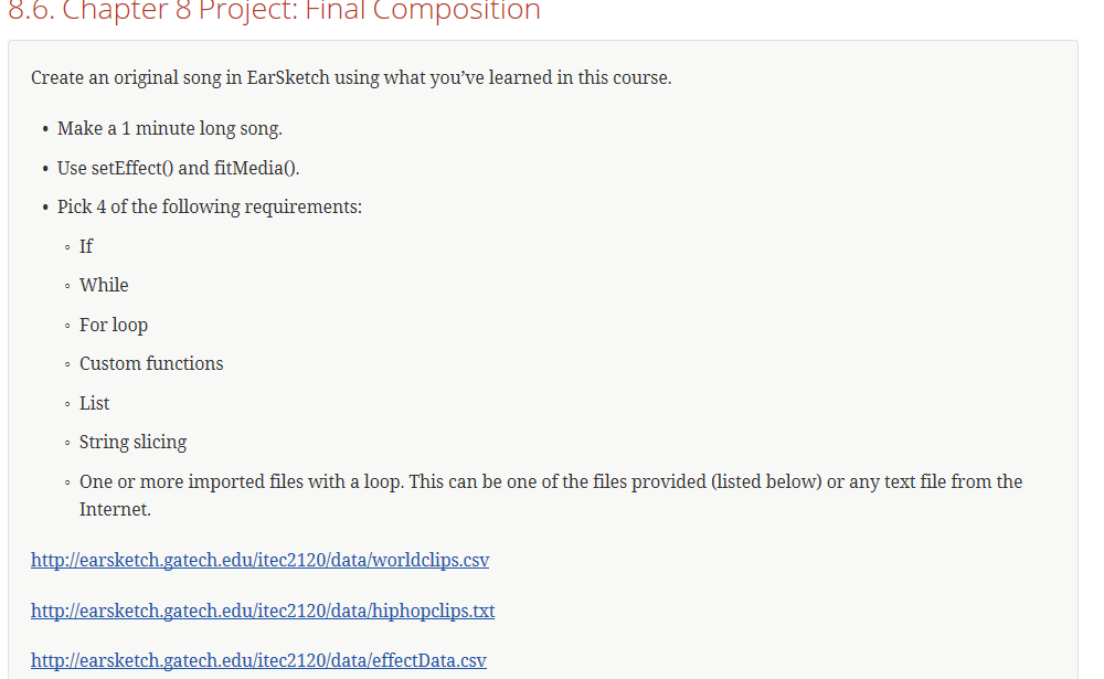 8.6. Chapter 8 Project: Final Composition Create an | Chegg.com