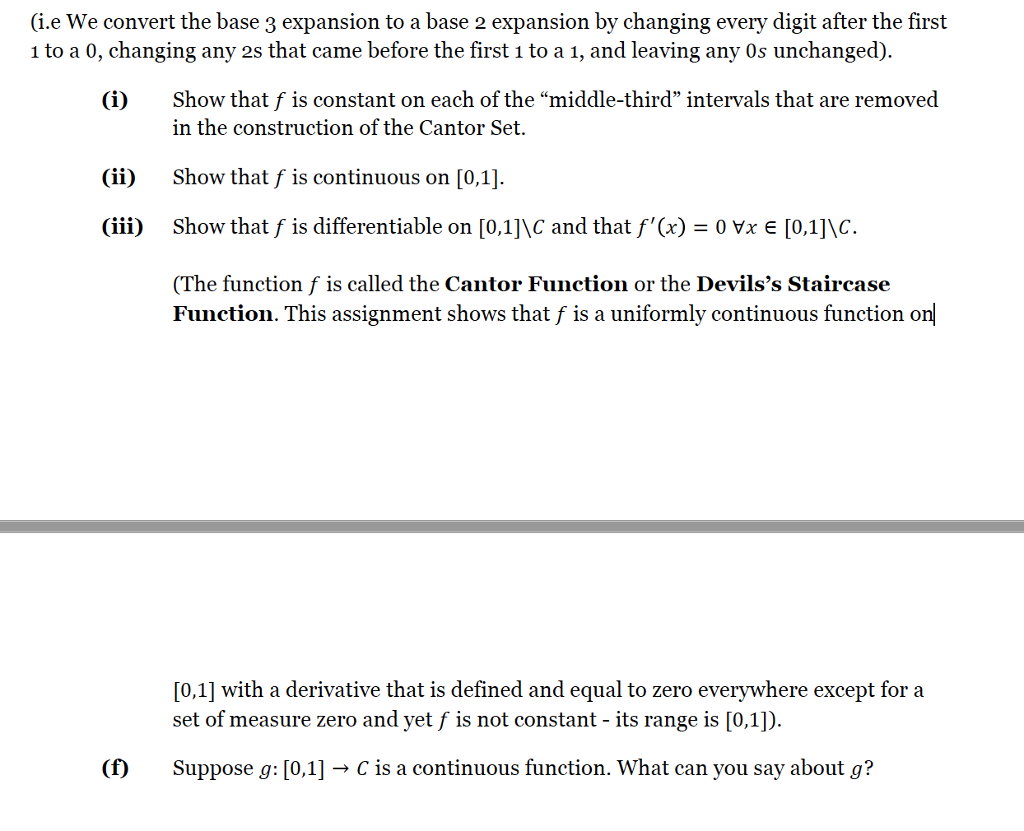 The Cantor set has a convenient representation using | Chegg.com