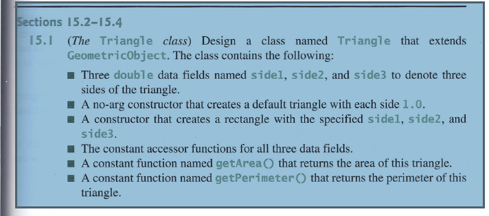 Solved Sections 15.2-15.4 15.1 (The Triangle class) Design a | Chegg.com