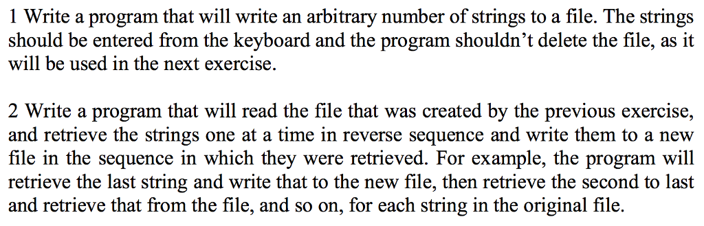Solved Write a program that will write an arbitrary number | Chegg.com
