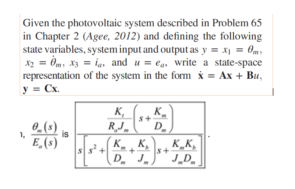 Solved Given the photovoltaic system described in Problem 65 | Chegg.com