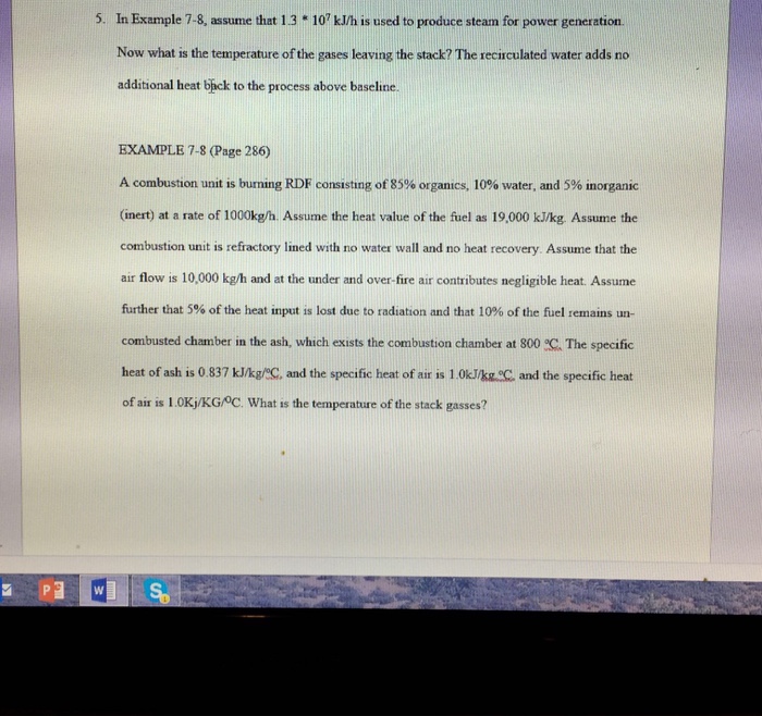 Solved 5. In Example 7-8, assume that 13.10?klih is used to | Chegg.com